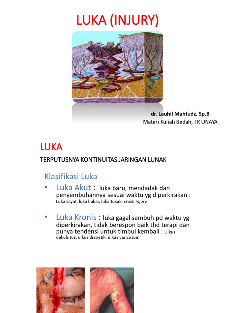 Luka (Injury) : Materi Kuliah Bedah, FK UNAYA | PDF | Wound | Wound Healing