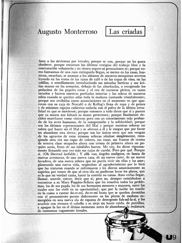 Las Criadas - Augusto Monterroso | PDF