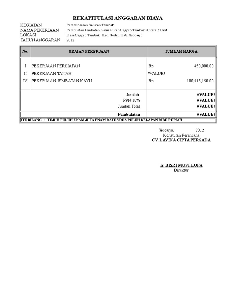 Rab Jemabatan Kali Batas Gisik Cemandi | PDF