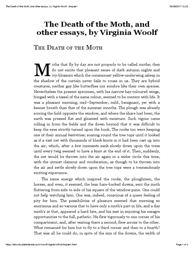 The Death of the Moth, And Other Essays, By Virginia Woolf : Chapter1 ...