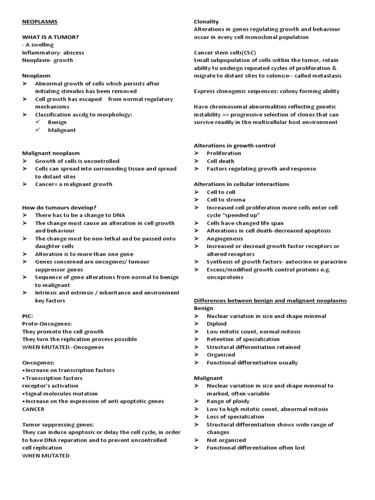 Neoplasms What Is A Tumor? Clonality | PDF | Neoplasms | Benign Tumor
