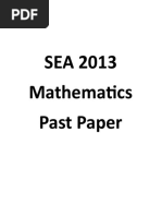 SEA PAST PAPERS Answers | PDF | Polytopes | Euclidean Plane Geometry