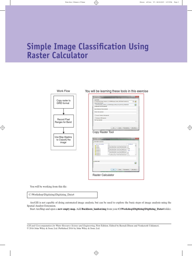 Simple Image Classification Using Raster Calculator: Work Flow | PDF ...