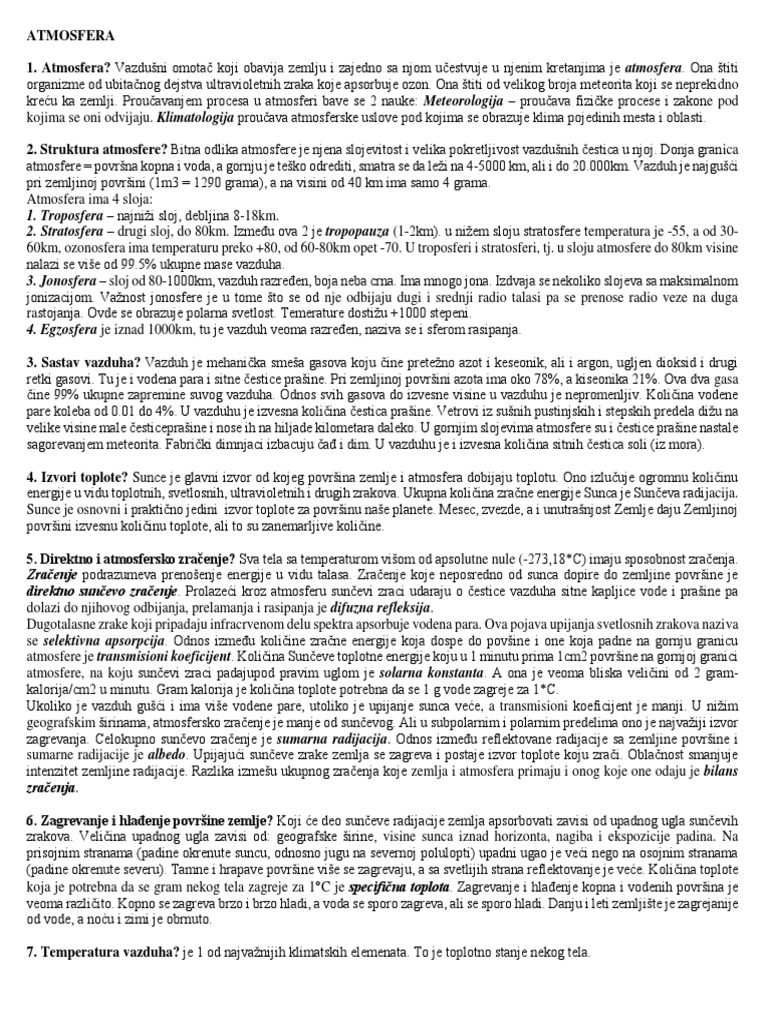 Prirodne Osnove Turizma Skripta 1 | PDF