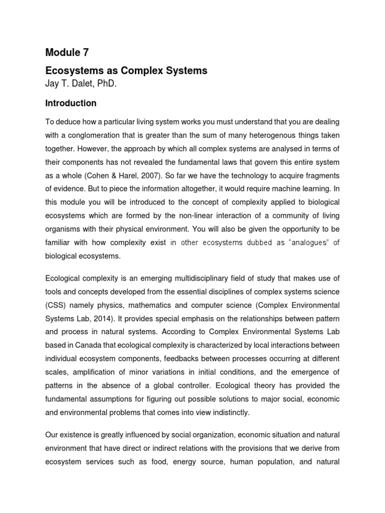Science 11 Module 7 Ecosystems As Complex Systems JTD Student Guide 7 ...