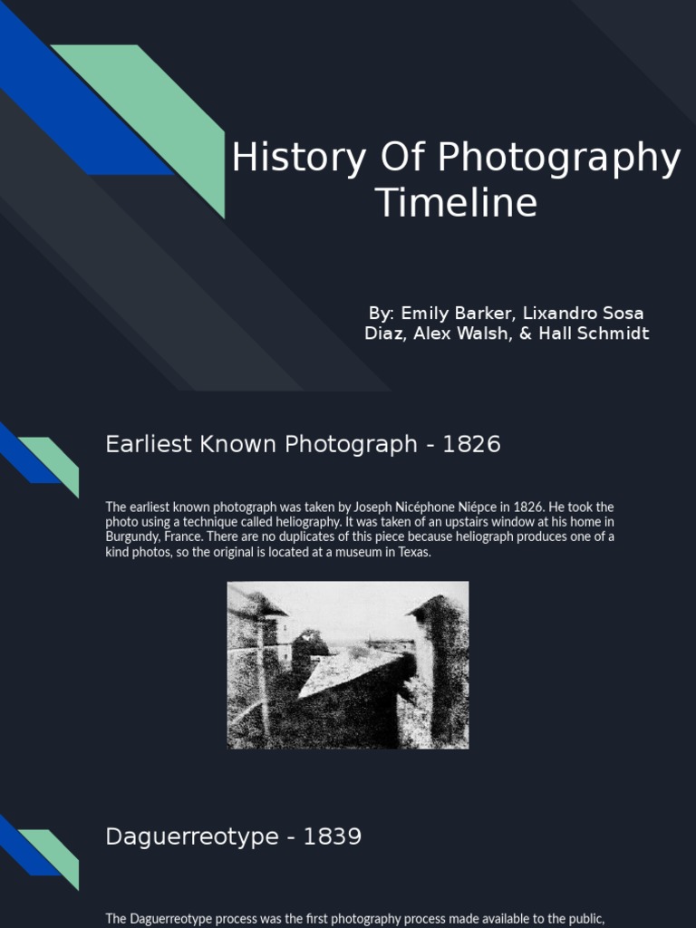 Timeline of Photography Innovations | PDF | Optical Devices | Recording