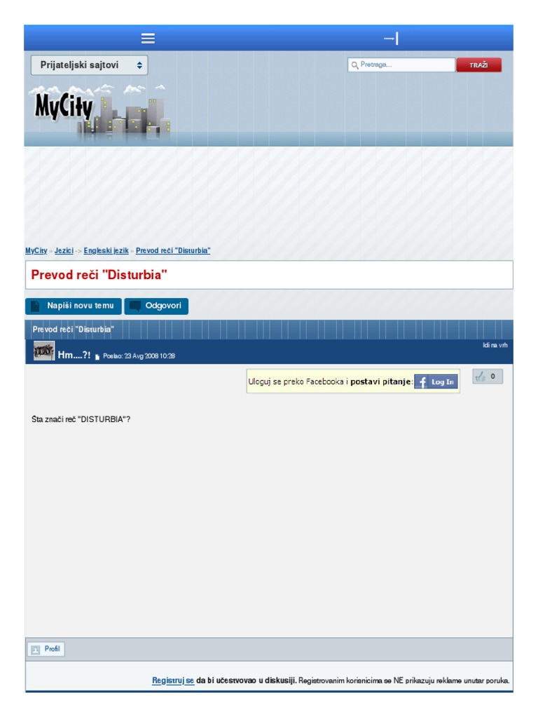 Engleski Jezik Prevod Reci Disturbia | PDF