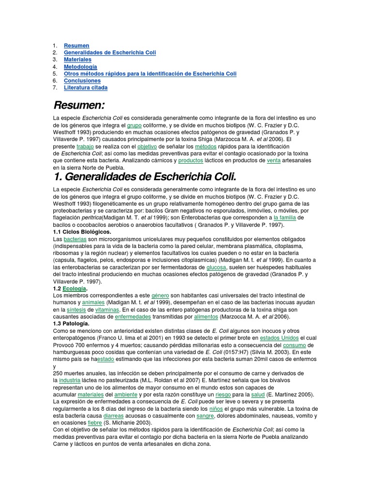 Escherichia Coli | PDF | Escherichia coli | Las bacterias