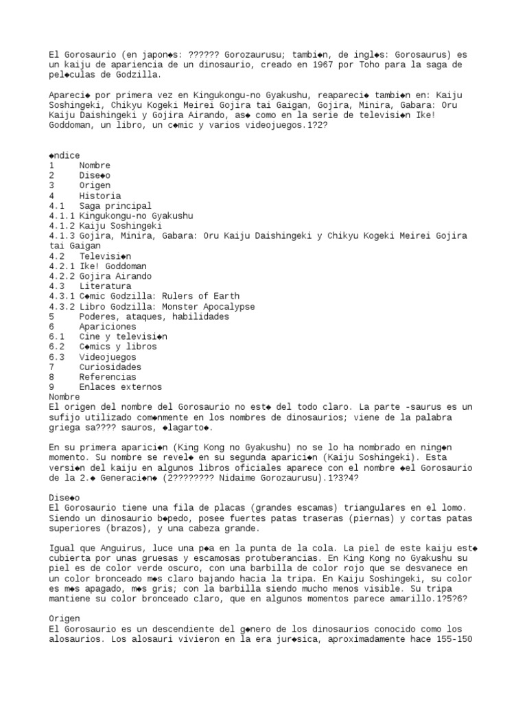 Gorosaurio: Kaiju de Godzilla y su Historia | PDF | Películas de ...