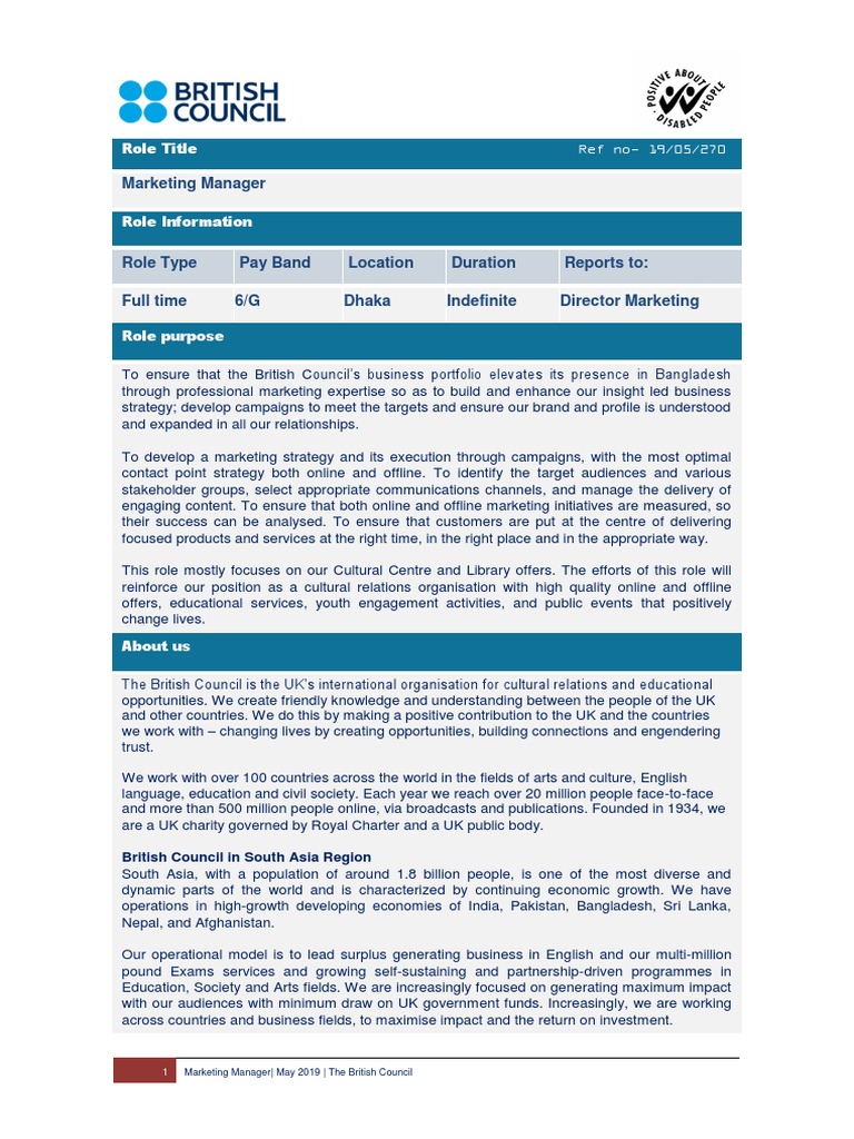 Role Profile | Download Free PDF | Marketing Strategy | Marketing