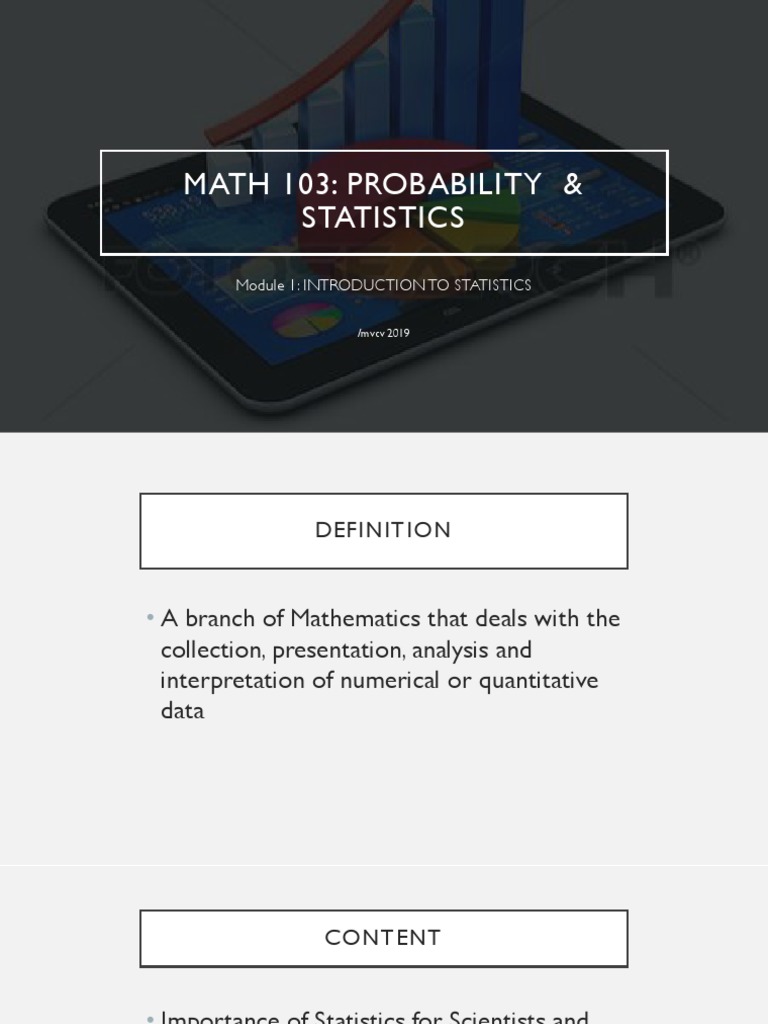 Intro to Statistics for Math 103 | PDF | Level Of Measurement | Statistics
