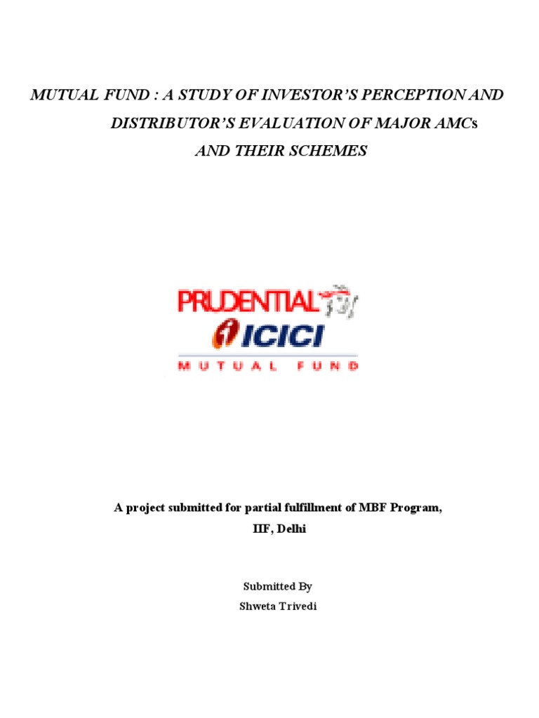Icici Mutual Funds Report | PDF | Investor | Investing