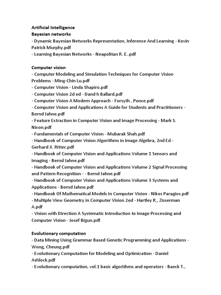Artificial Intelligence Bayesian Networks | PDF | Computer Vision ...