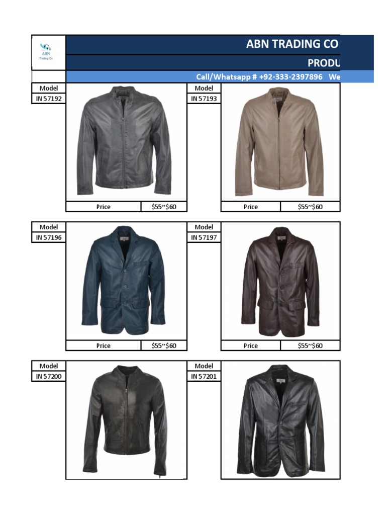 Wholesale Price List - Men's Genuine Leather Jackets & Coats 2 | PDF ...