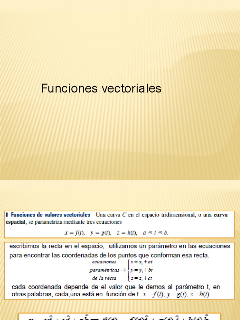Introducción a Funciones Vectoriales | PDF | Curva | Vector Euclidiano