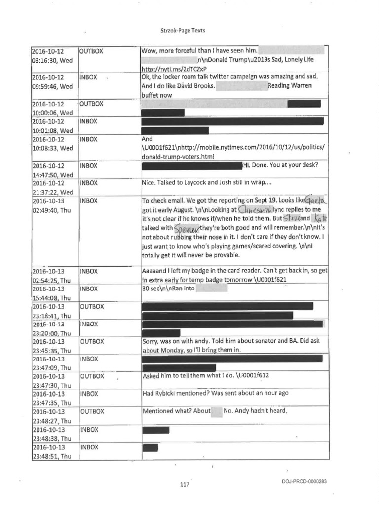 Strzok-Page Texts | PDF