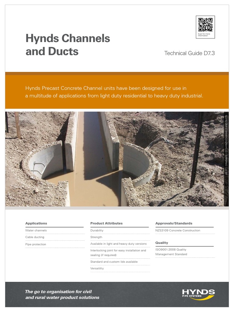 Hynds Precast Concrete Channels Guide | PDF | Drainage | Pipe (Fluid Conveyance)