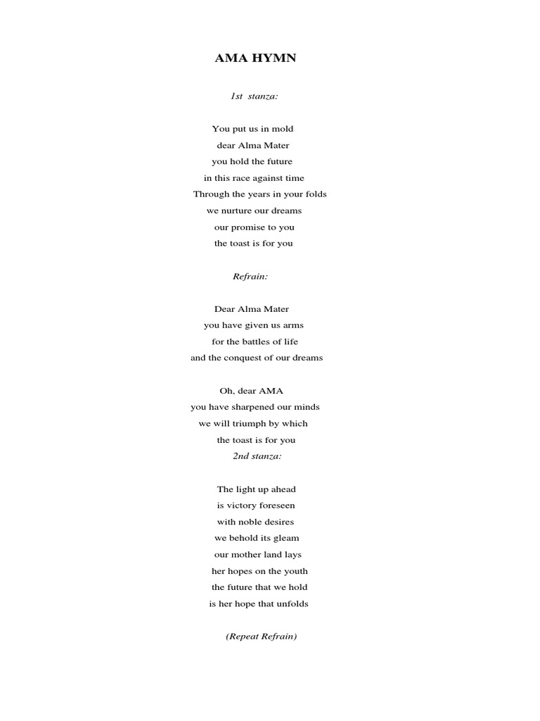 AMA Hymn Lyrics | PDF