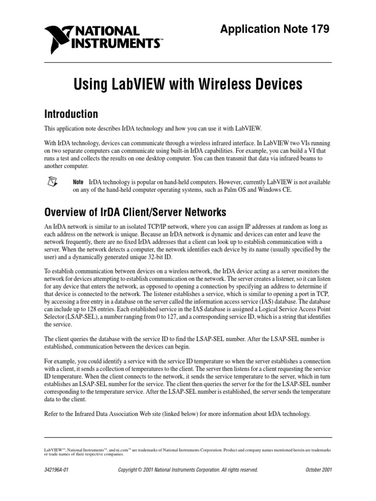 Using Labview With Wireless Devices | PDF | Computer Network | Server (Computing)