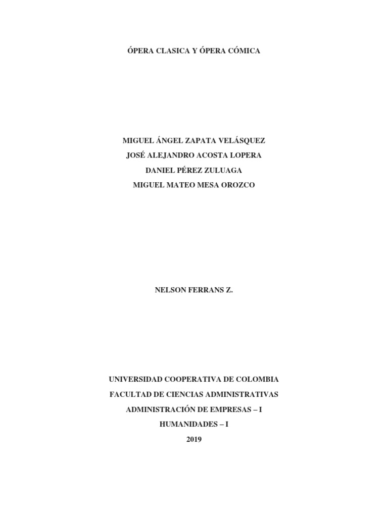 La Ópera Clásica y su Evolución | PDF | Ópera | Periodo Clásico (Música)