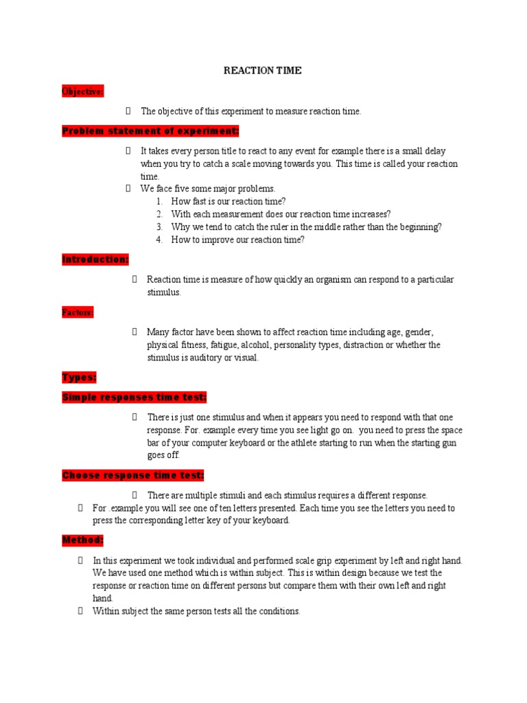 Measuring and Comparing Visual, Auditory, and Tactile Reaction Times ...