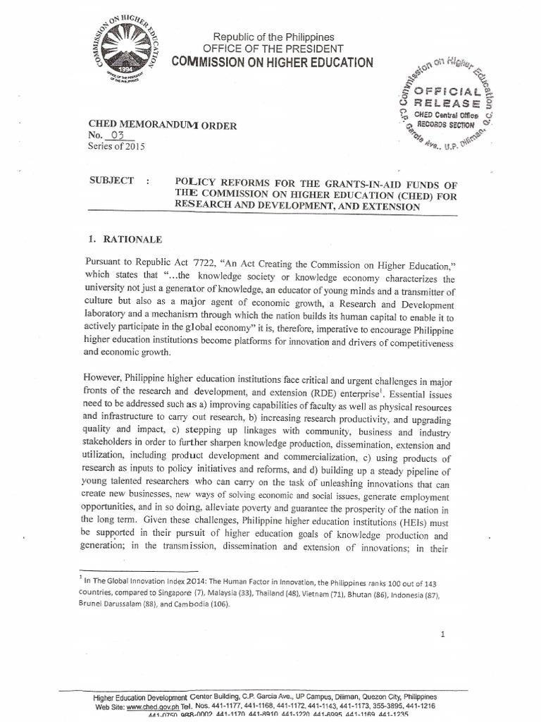 CHED CMO in Community Extension | PDF
