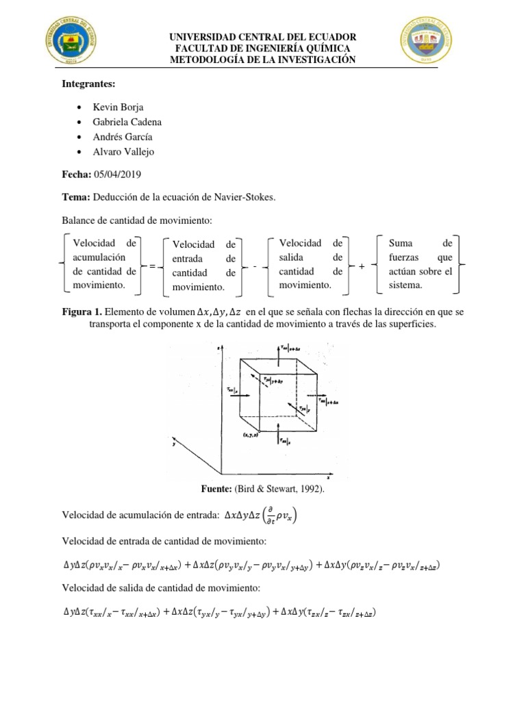 Demostración Ecuación de Navier-Stokes | PDF | Ecuaciones de Navier ...