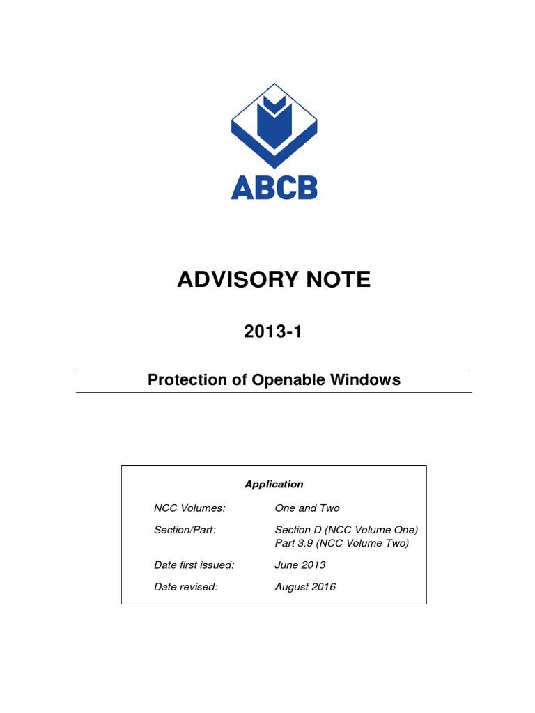 Advisory Note Openable Windows | PDF | License | Window