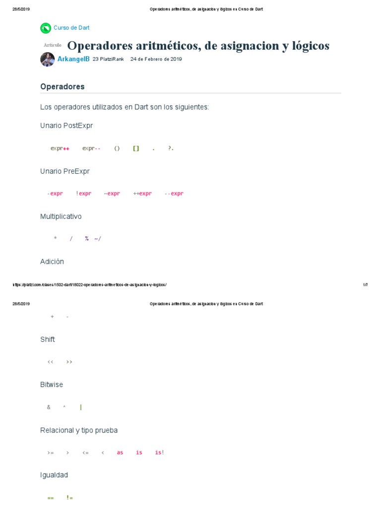 Operadores Aritméticos, de Asignacion y Lógicos | PDF | Aritmética ...