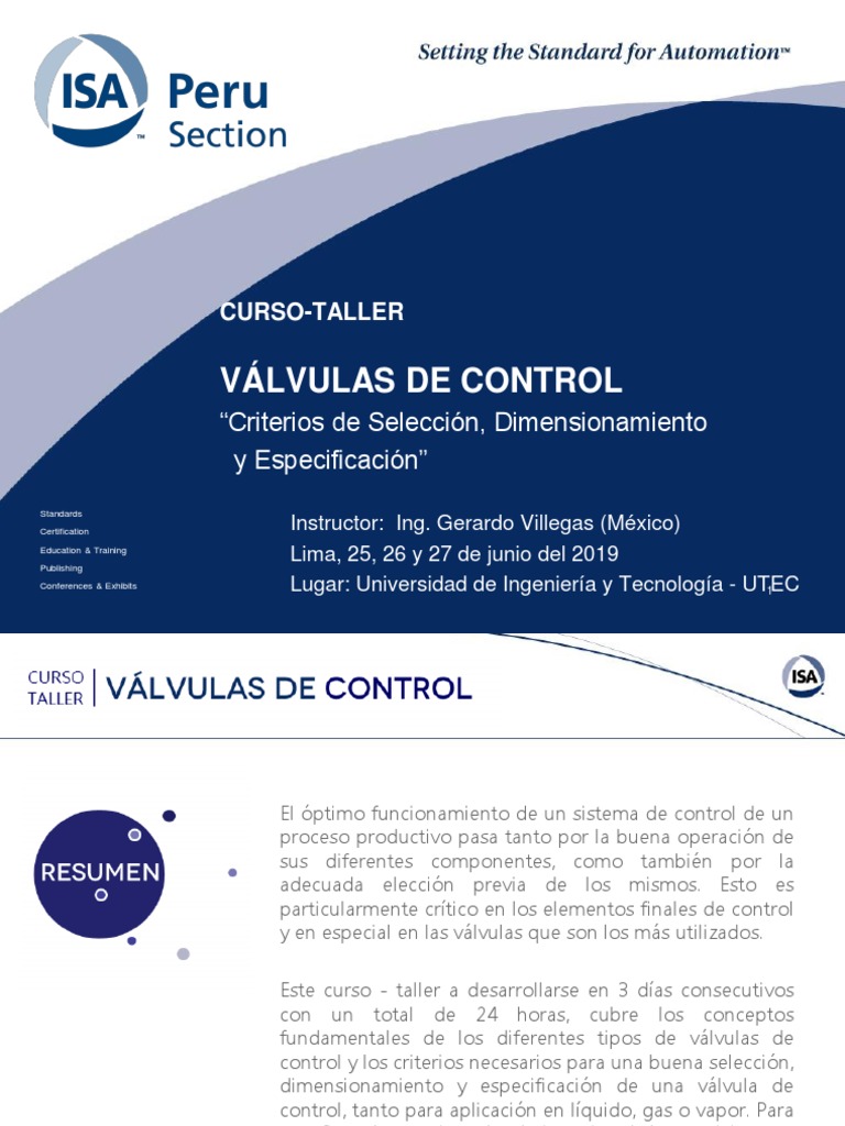 Curso Isa - Valvulas de Control-2019 Presentacion | PDF | Ingeniería ...