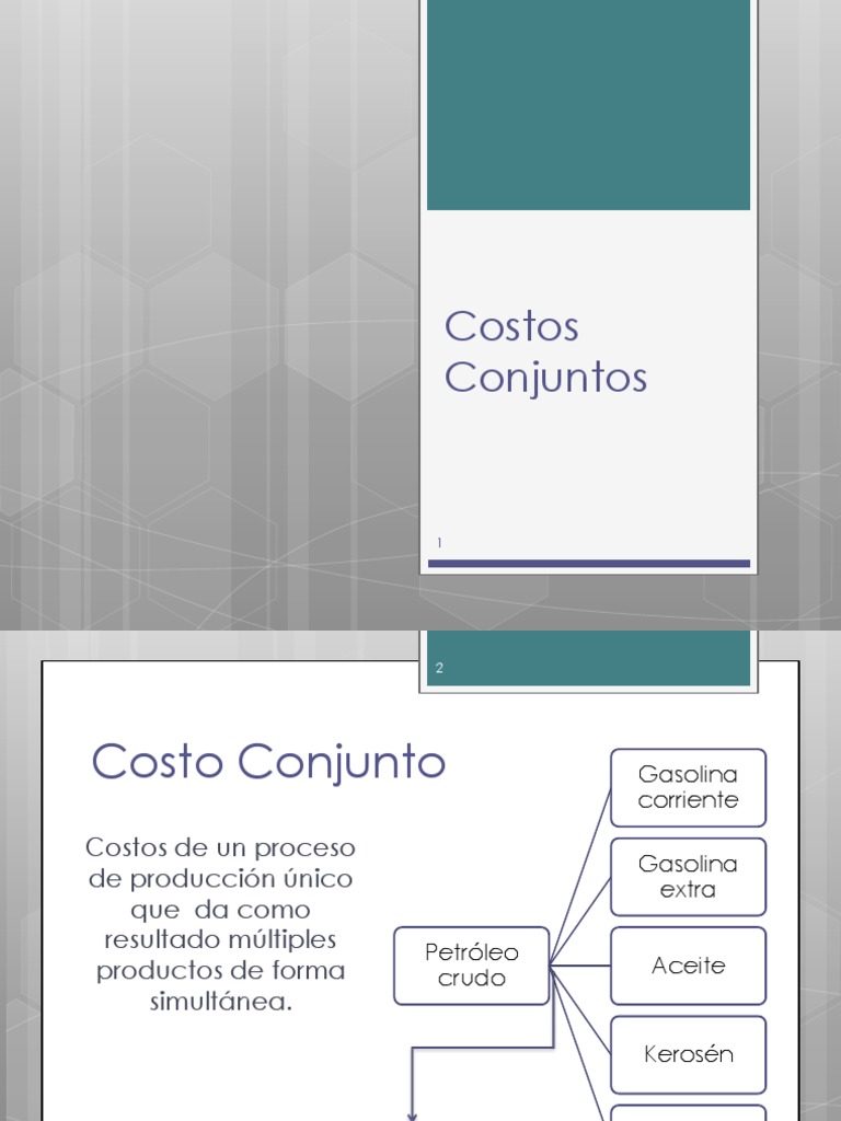 Costos Conjuntos PDF | PDF | Petróleo | Mercado (economía)