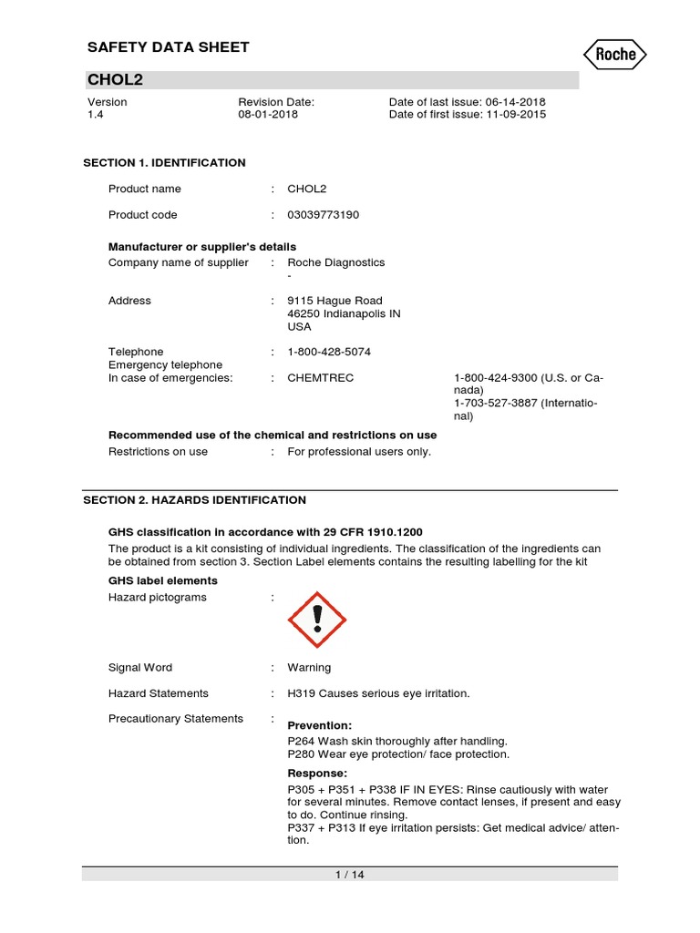 Msds Cholesterol | PDF | Toxicity | Dangerous Goods