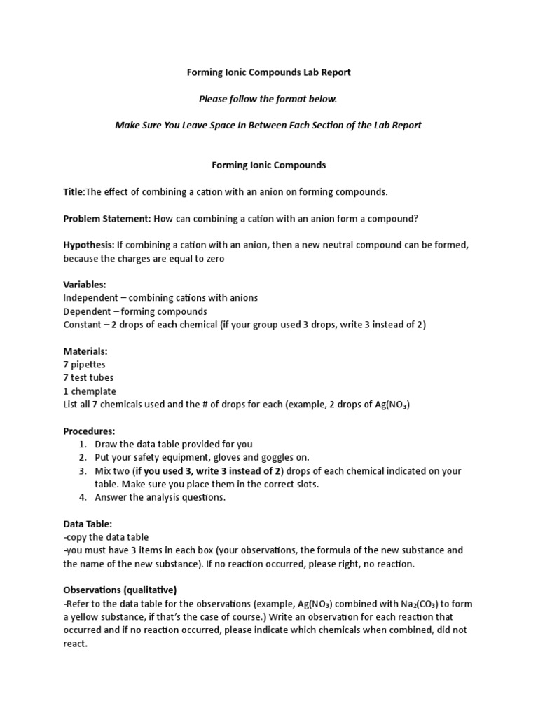 Please Follow The Format Below. Make Sure You Leave Space in Between ...