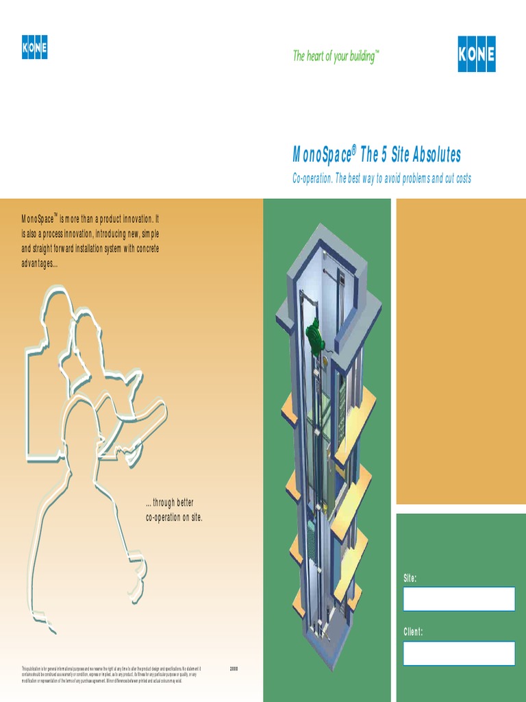 KONE MonoSpace 5 site Absolute.pdf | Elevator | Technology
