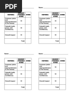 Grading Rubrics For Costume Parade | PDF | Costume