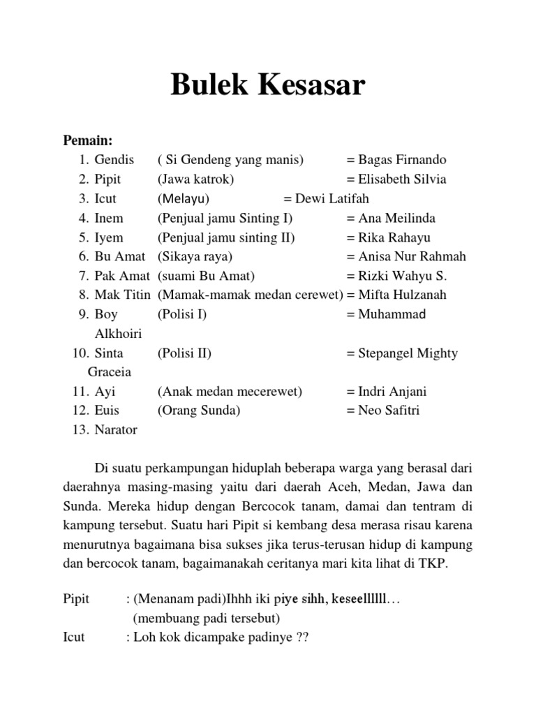 Drama Bule Kesasar | PDF