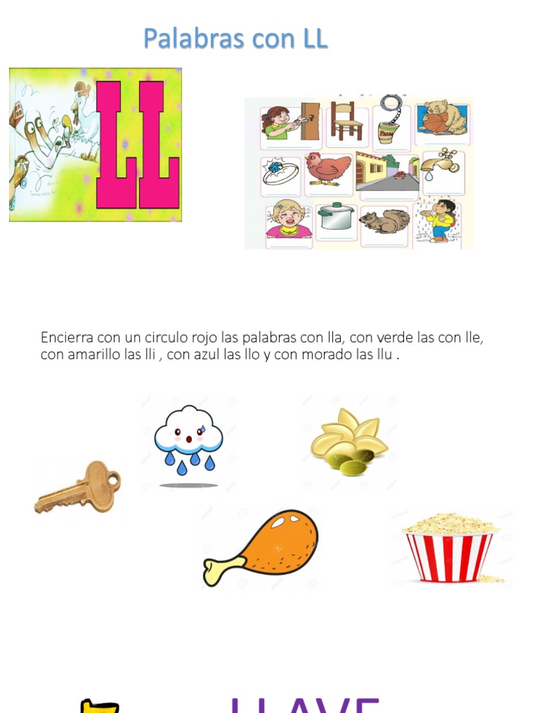 Palabras con LL: Actividades de Identificación y Colores | PDF