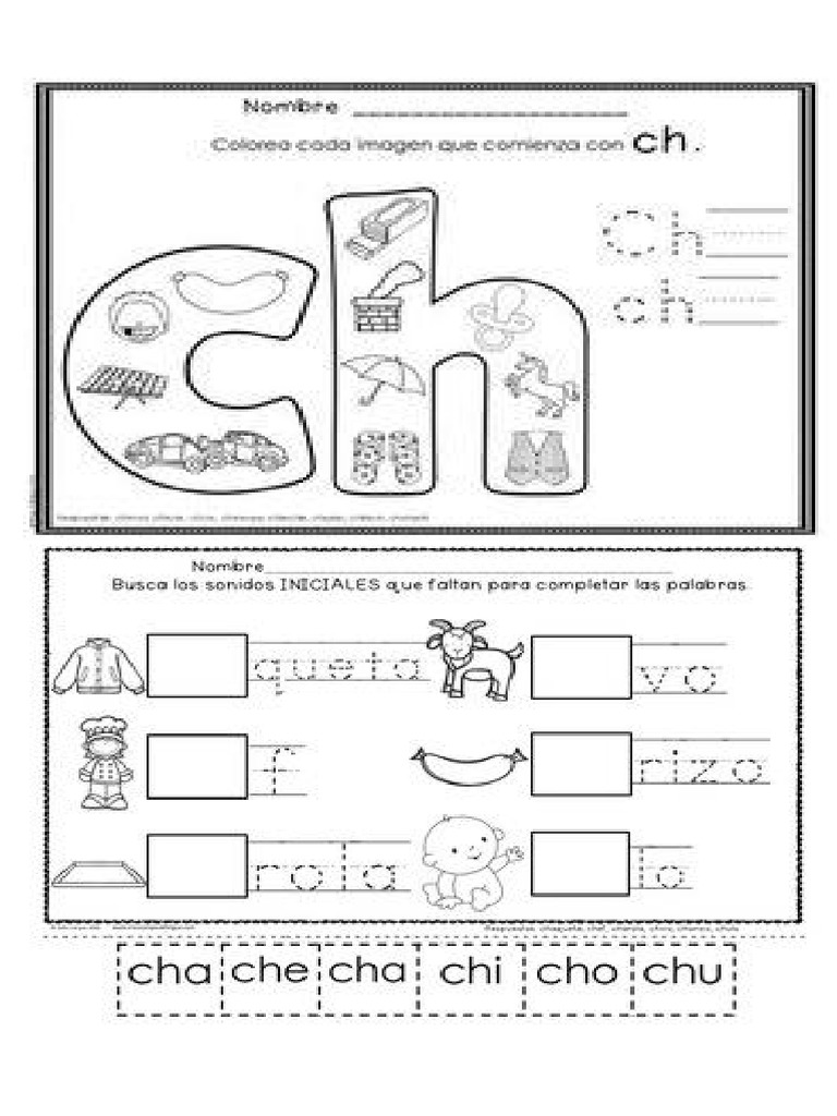 Actividades Letra LL y CH | PDF