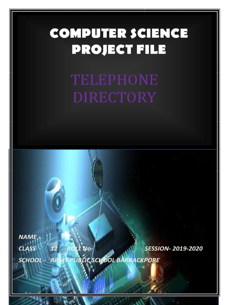 Class 12 Computer Science Project On Telephone Directory For C++ | PDF ...