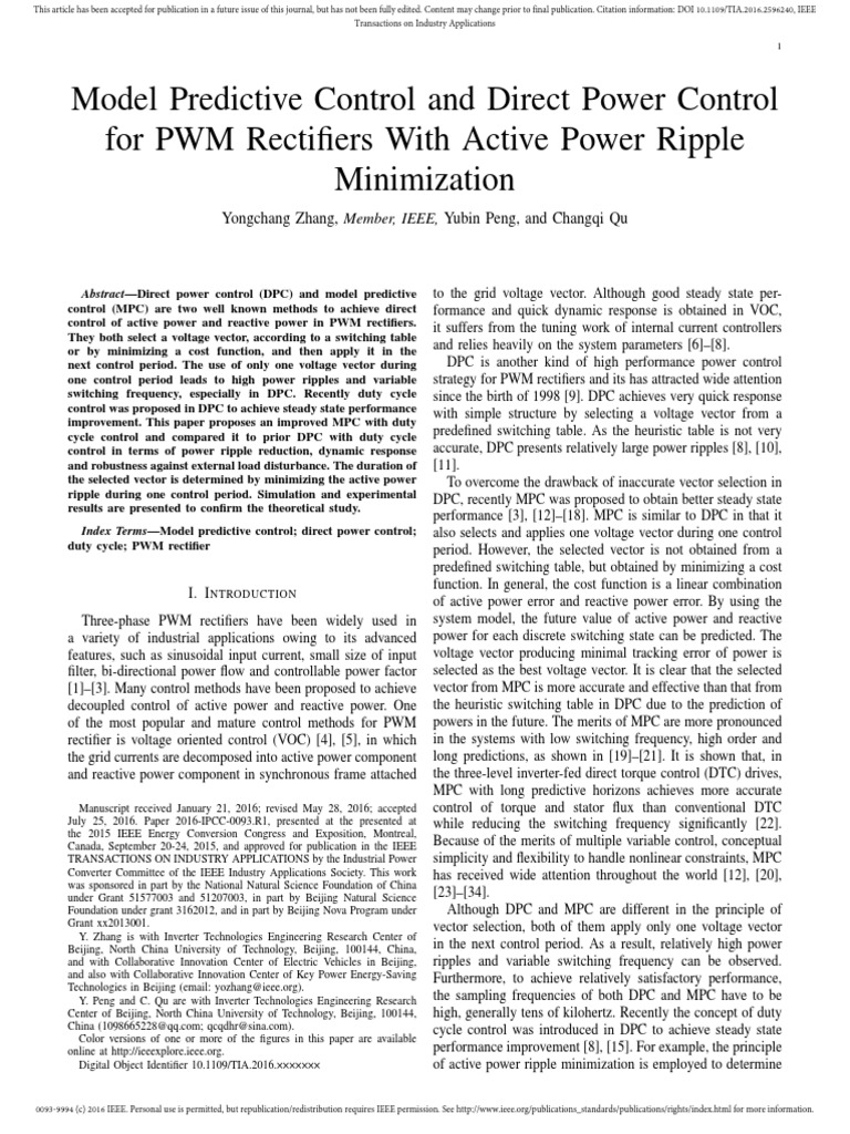 Zhang Et Al - 2016 - Model Predictive Control and Direct Power Control ...