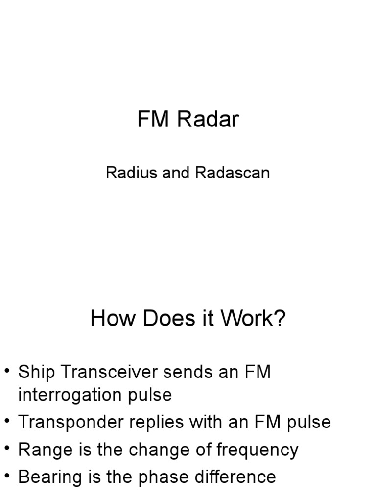 FM Radar and Radascan Overview | PDF | Home & Garden