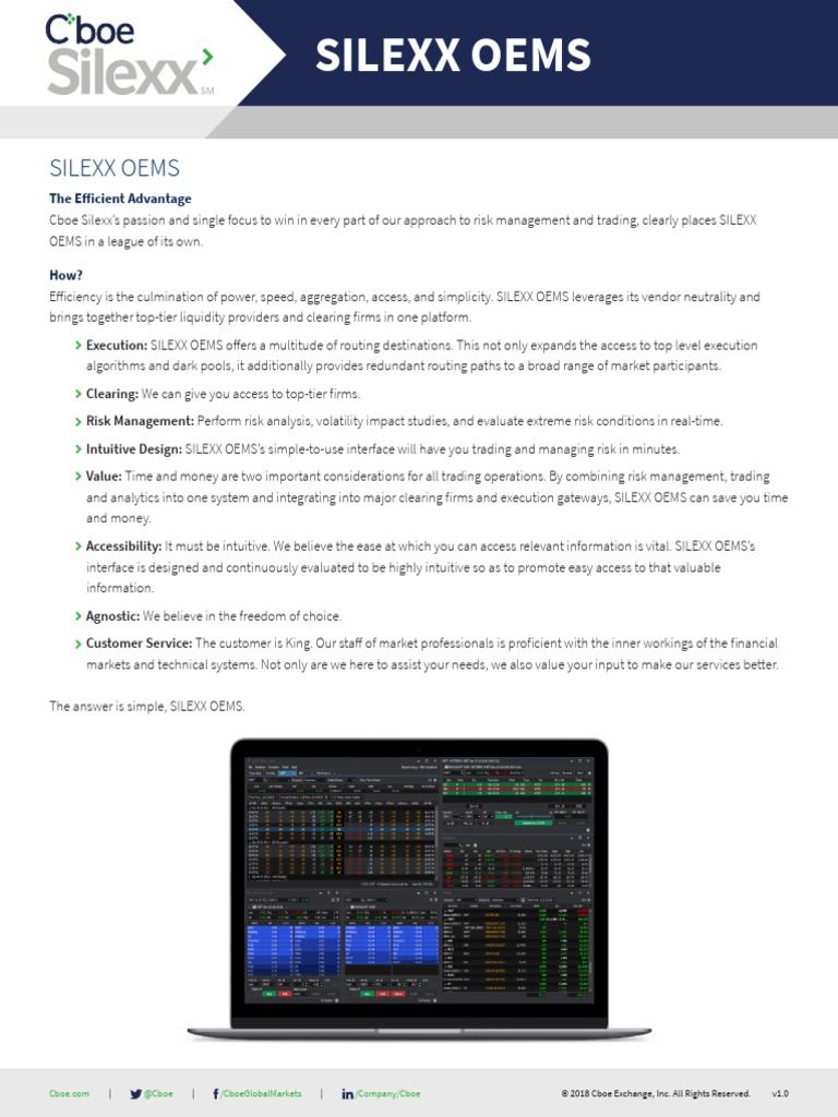 Cboe Silexx Fact Sheet | PDF | Risk | Option (Finance)