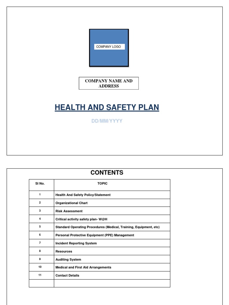 Contractor Health and Safety Plan-V1 - April 2019 | PDF | Personal ...
