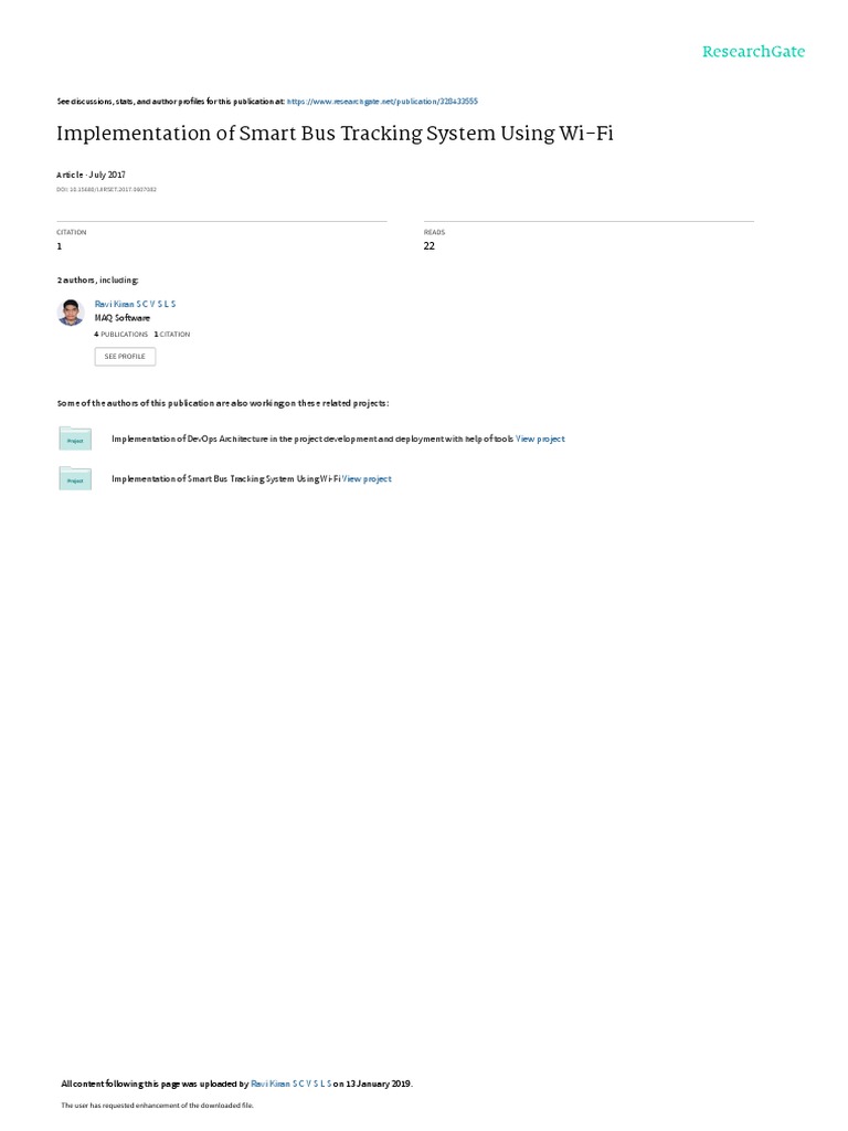 Implementation of Smart Bus Tracking System Using Wi-Fi: July 2017 | PDF | Mobile App ...