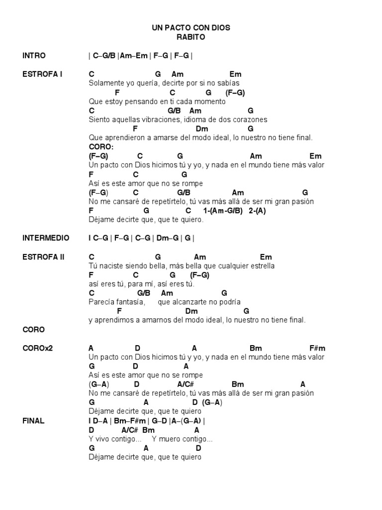 Un Pacto Con Dios - Rabito | PDF