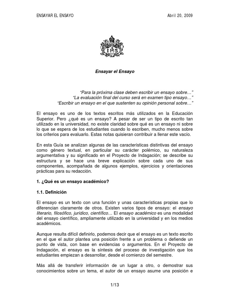 Ensayar El Ensayo - Javeriana PDF | PDF | Ensayos | Autor