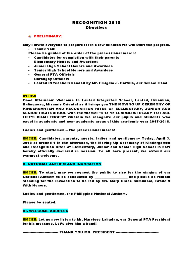 Celebrating Success: The Moving Up Ceremony and Recognition Rites of ...