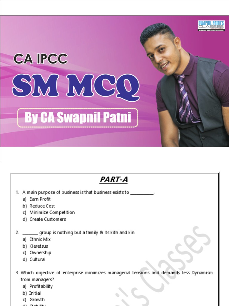 CA Ipcc (Old Syllabus) SM MCQ - by CA Swapnil | PDF | Strategic ...