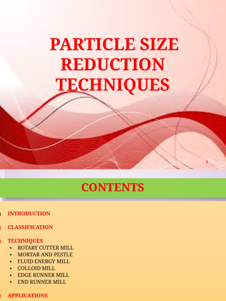 Particle Reduction | PDF | Mill (Grinding) | Industrial Processes