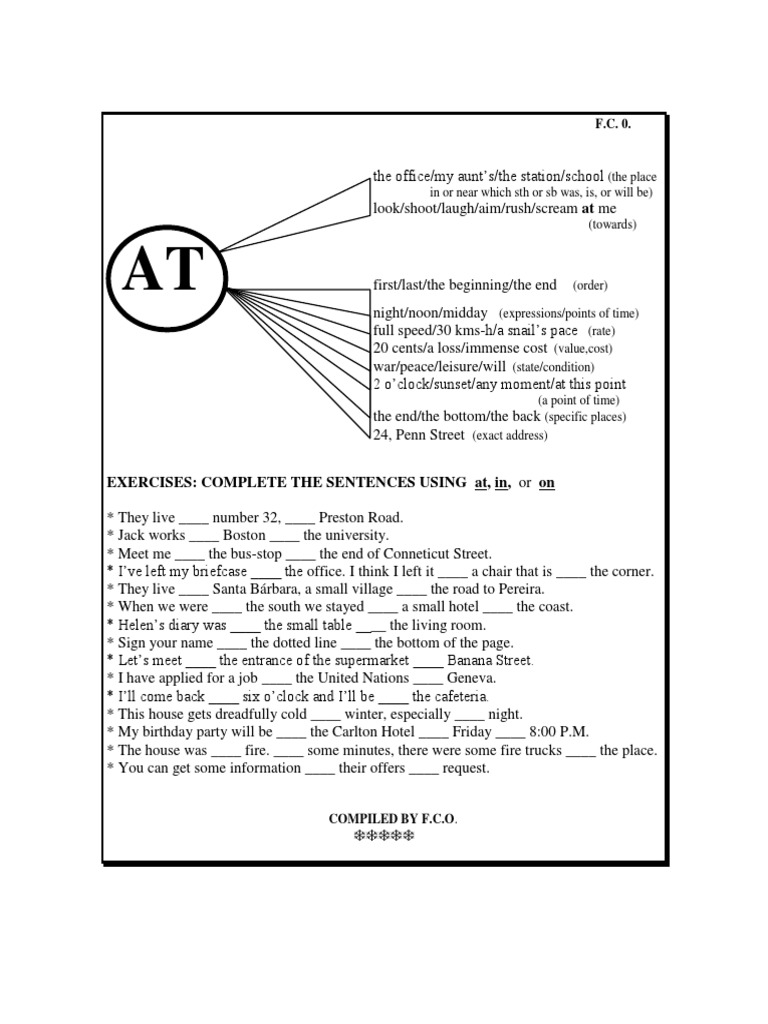 Prepositions Exercise Guide | PDF